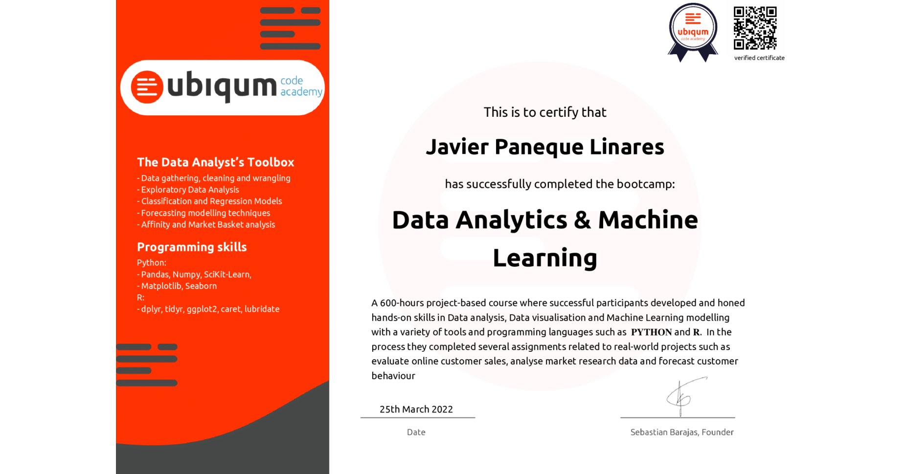 Data Analytics & Machine Learning - Diplomasafe