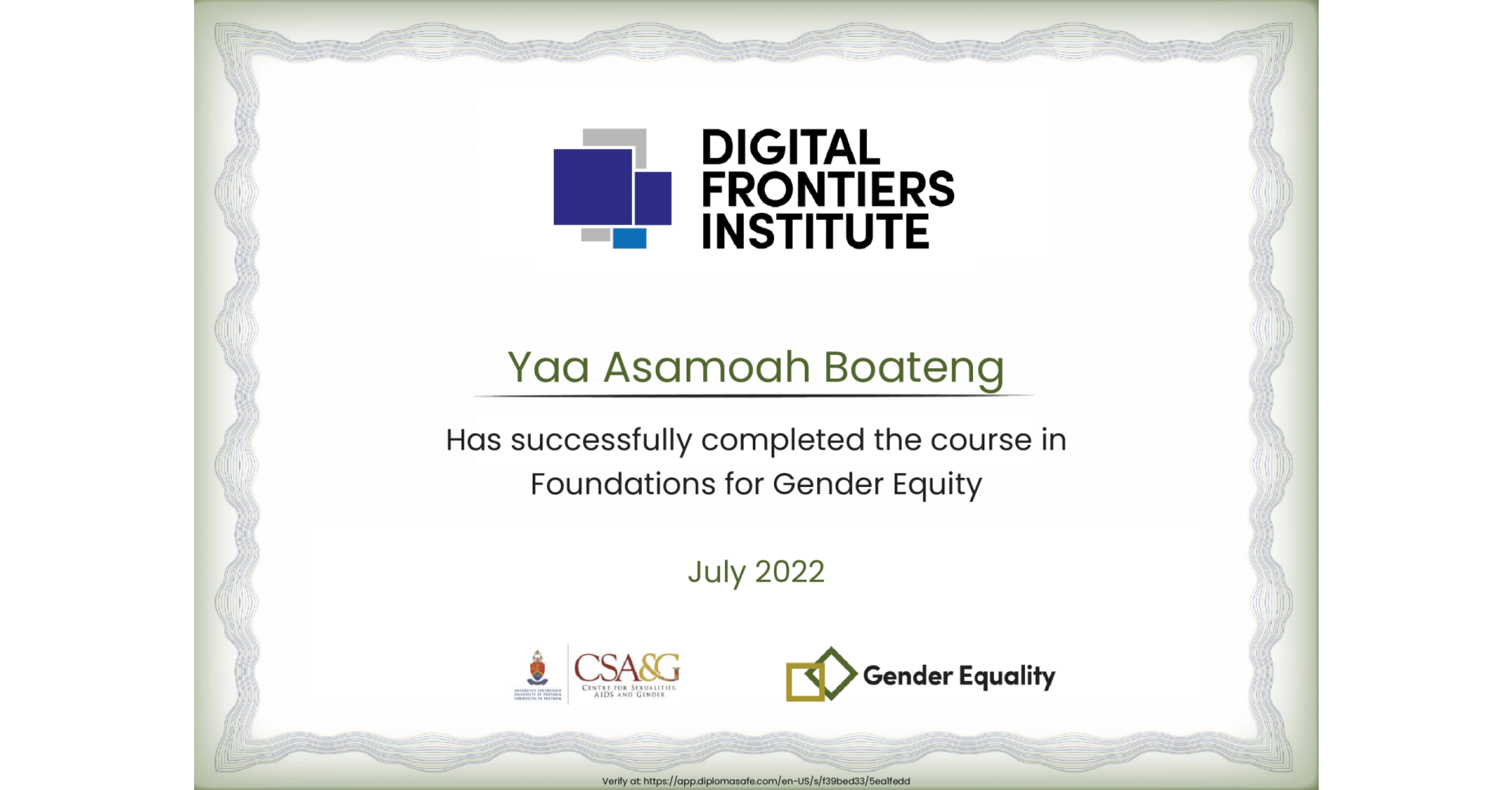 Foundations for Gender Equity - Diplomasafe