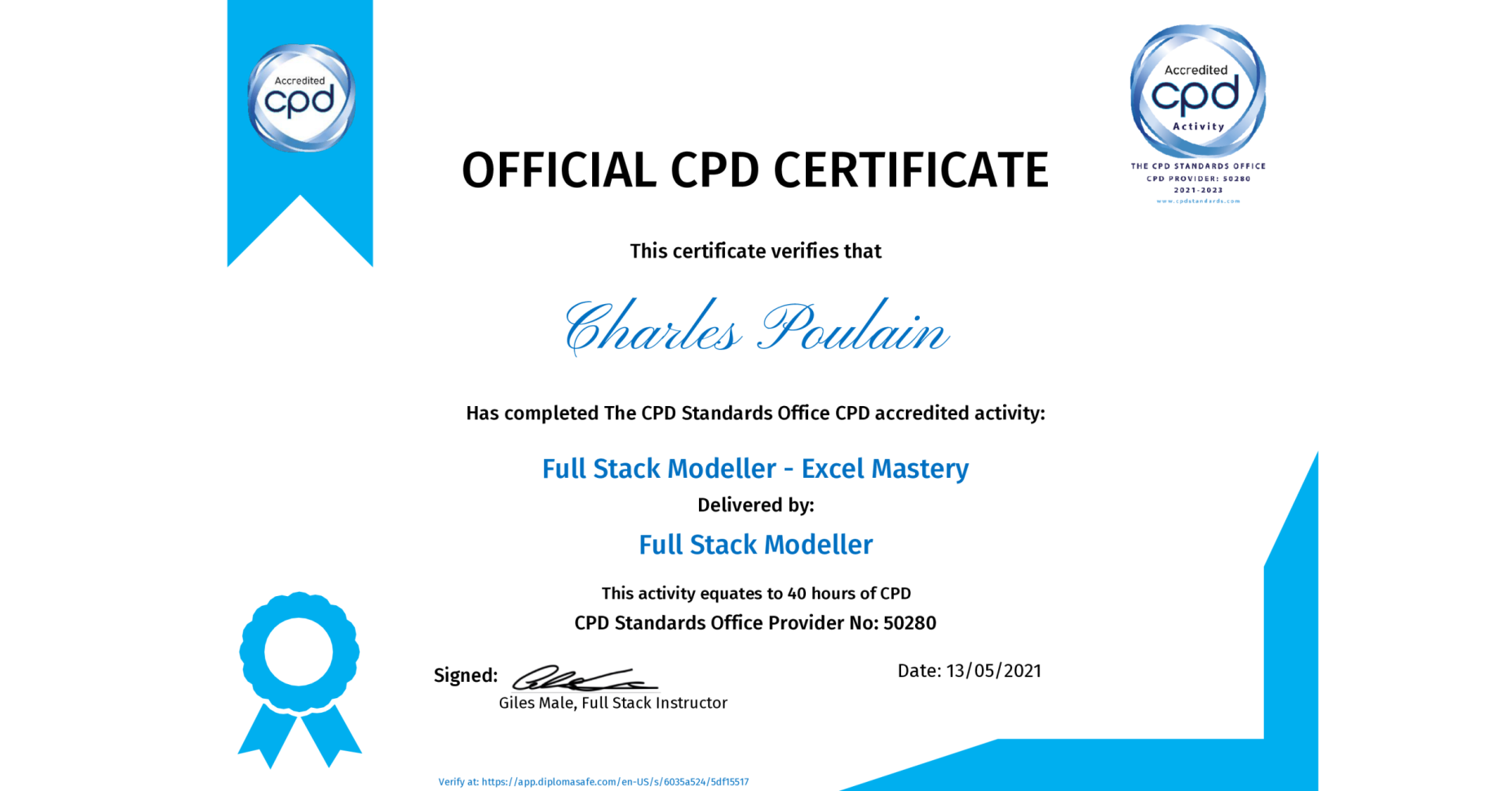 Full Stack Modeller - Excel Mastery - Diplomasafe
