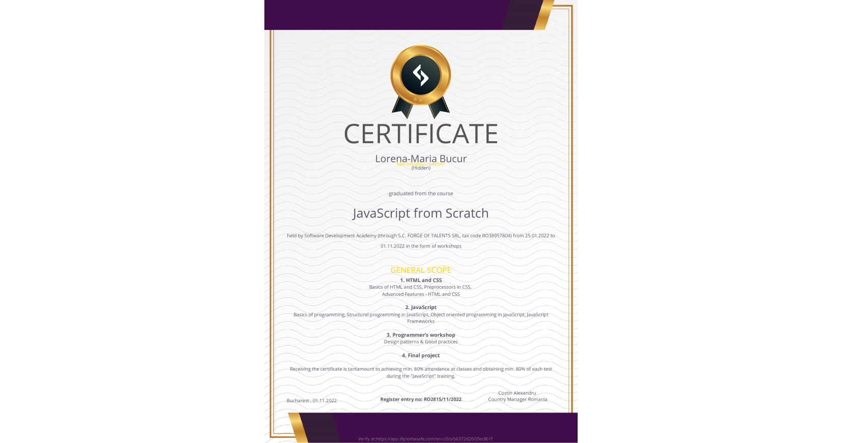 JavaScript from Scratch - Diplomasafe