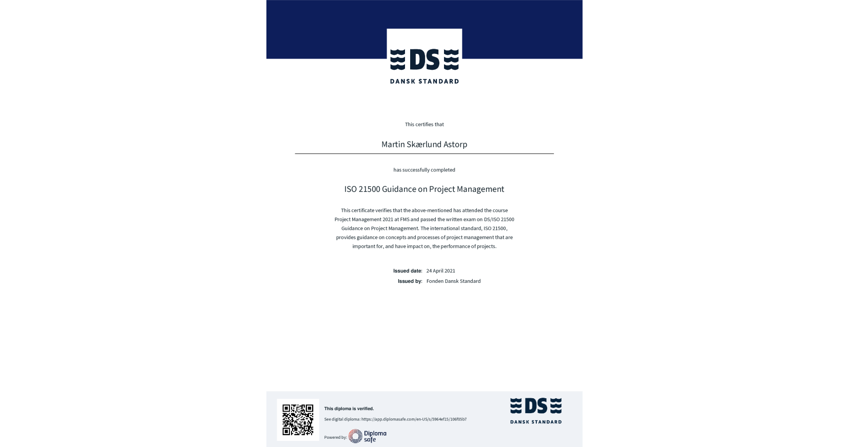 ISO 21500 Guidance on Project Management - Diplomasafe