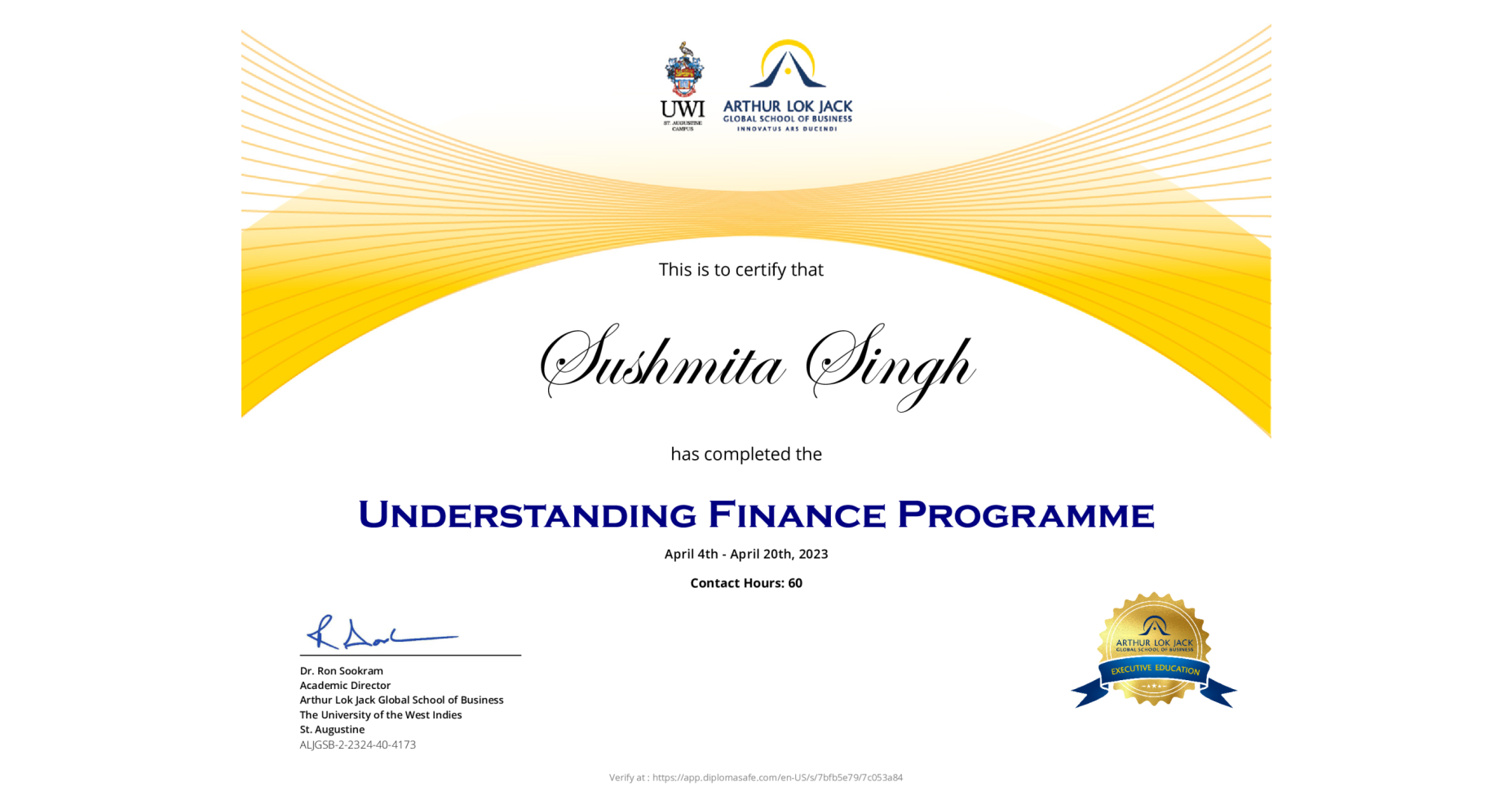 Understanding Finance Programme - Diplomasafe