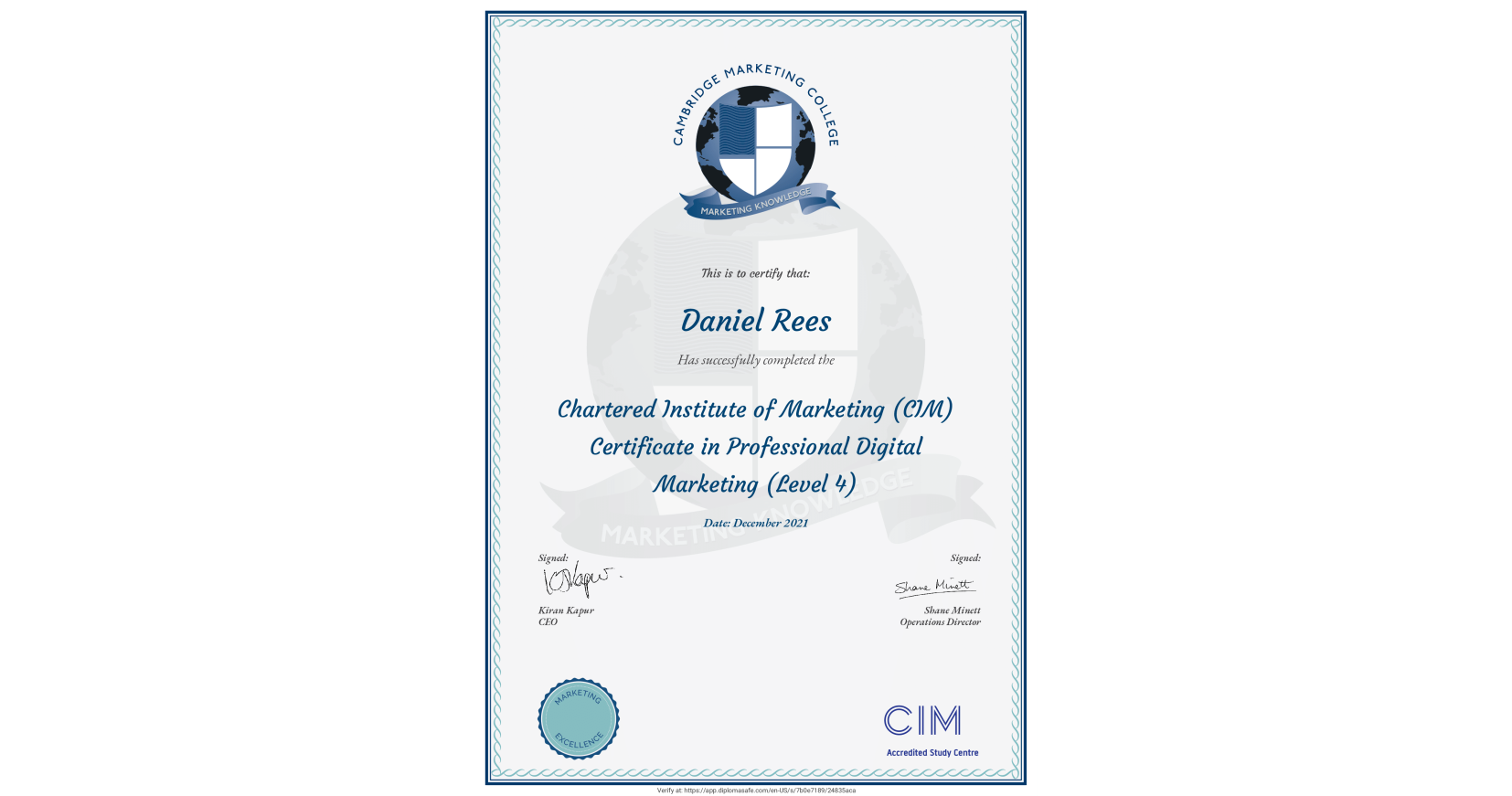 Chartered Institute of Marketing (CIM) Certificate in Professional ...