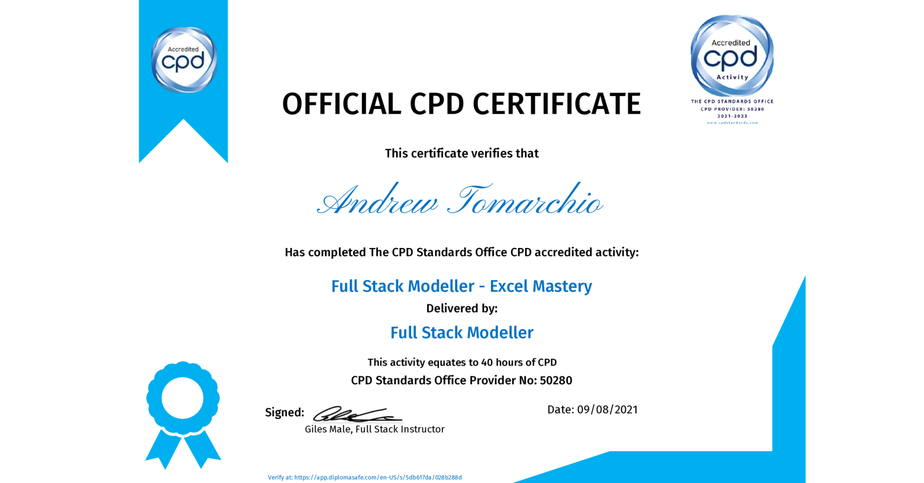 Full Stack Modeller - Excel Mastery - Diplomasafe