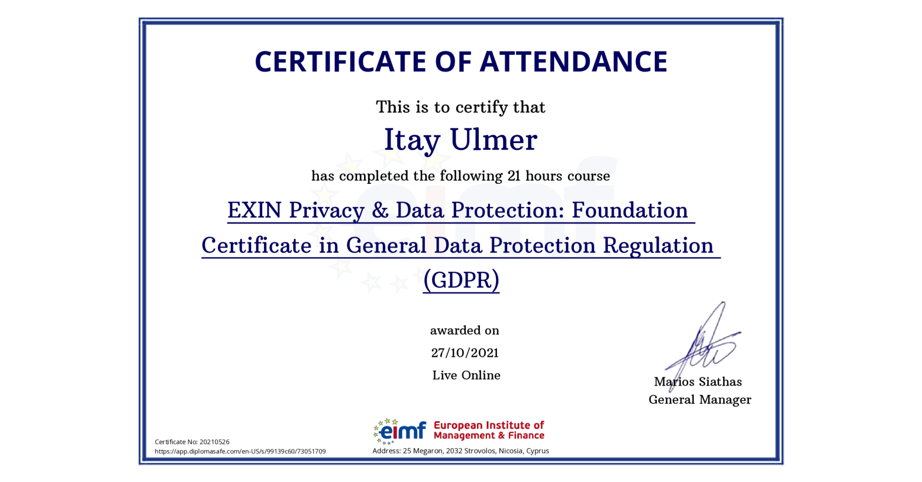 EXIN Privacy & Data Protection: Foundation Certificate in General Data Protection Regulation ...