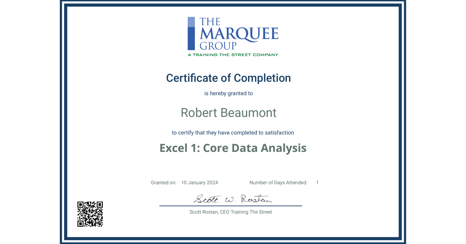 Excel 1: Core Data Analysis - Diplomasafe