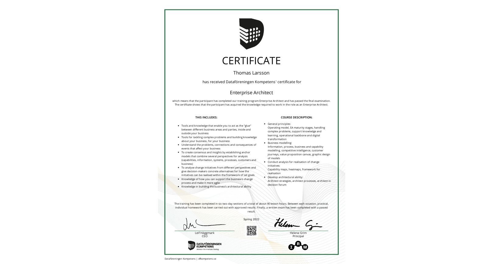 Enterprise Architect - Diplomasafe