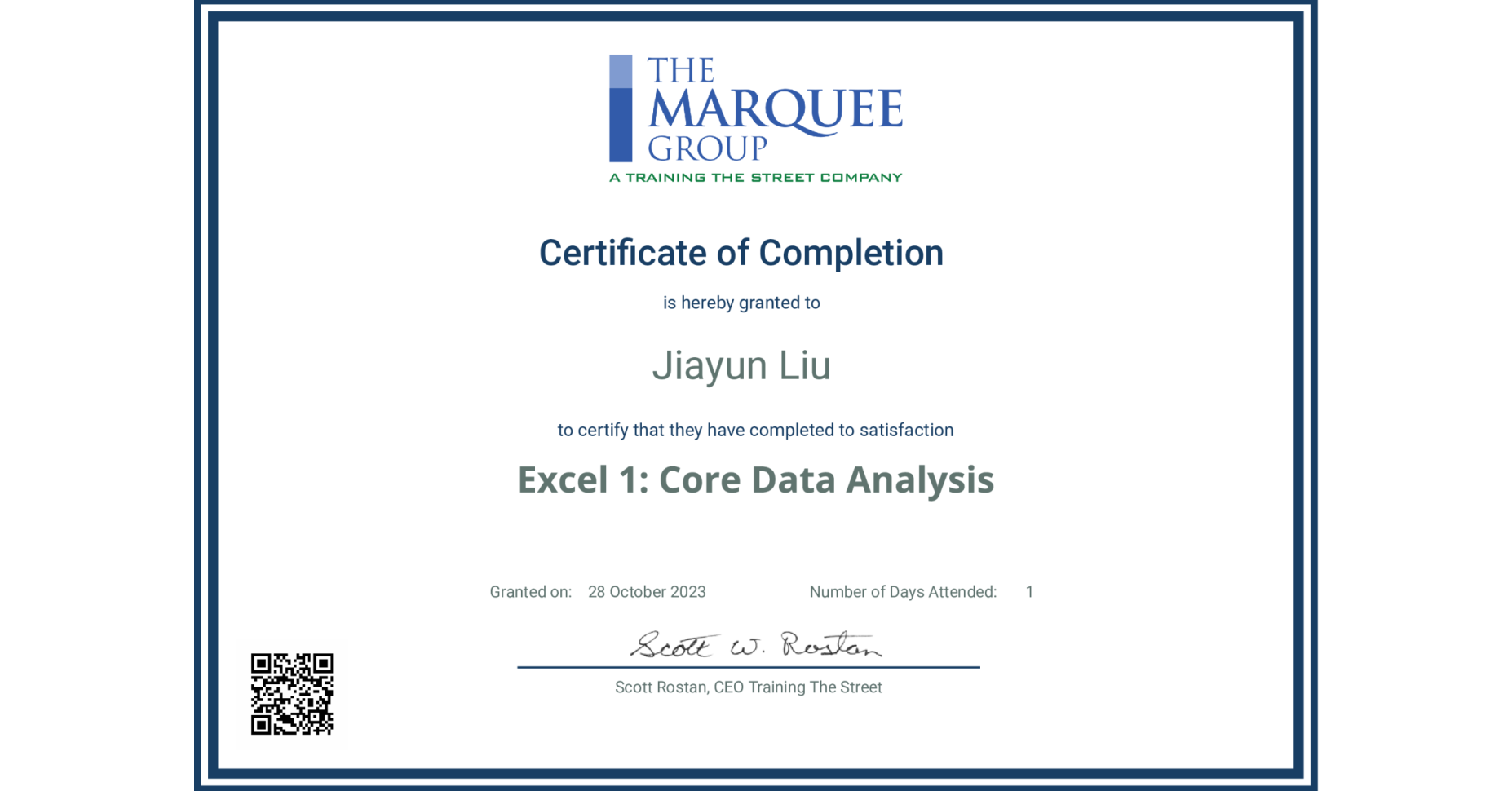 Excel 1: Core Data Analysis - Diplomasafe