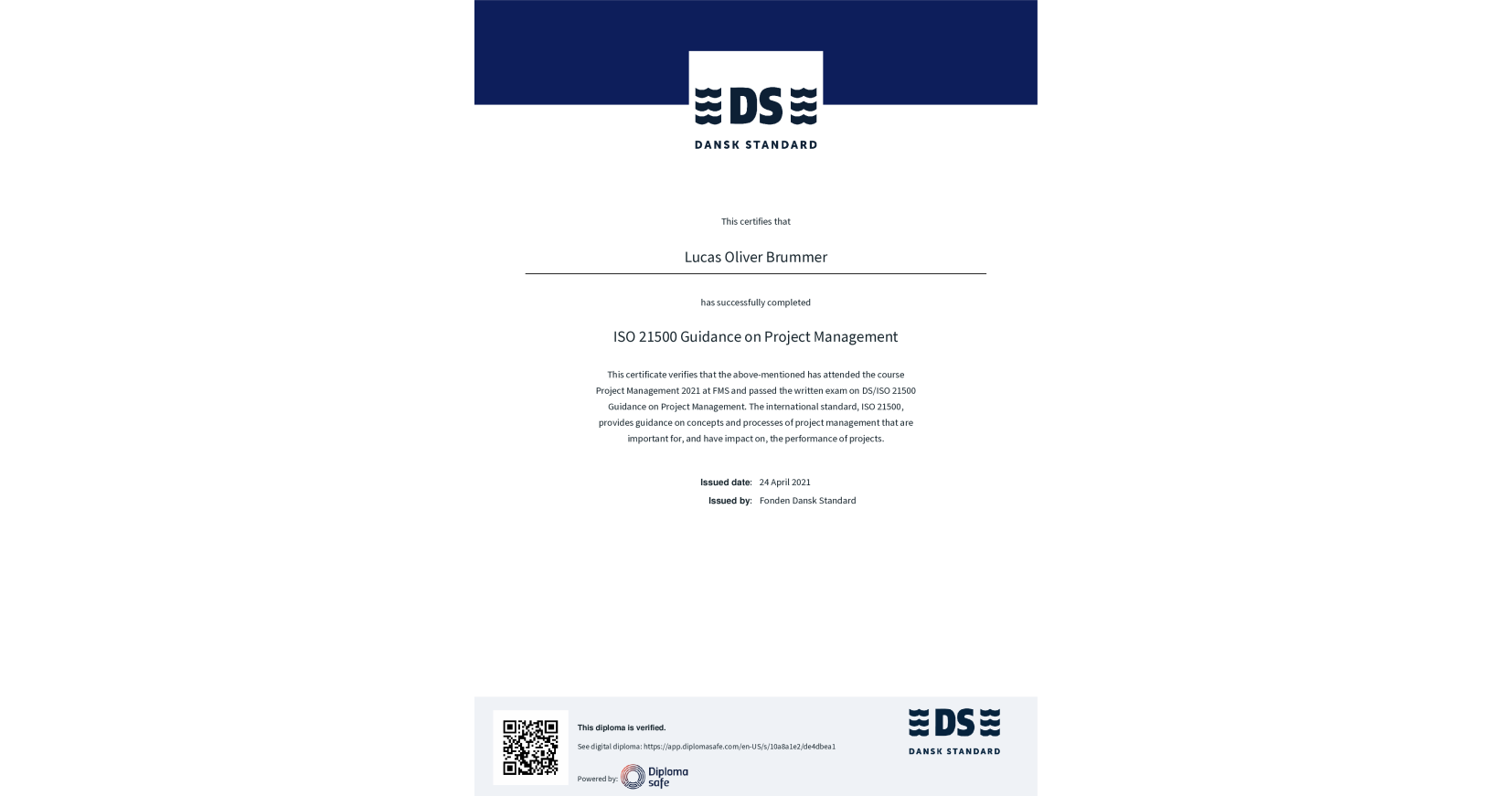 ISO 21500 Guidance on Project Management - Diplomasafe