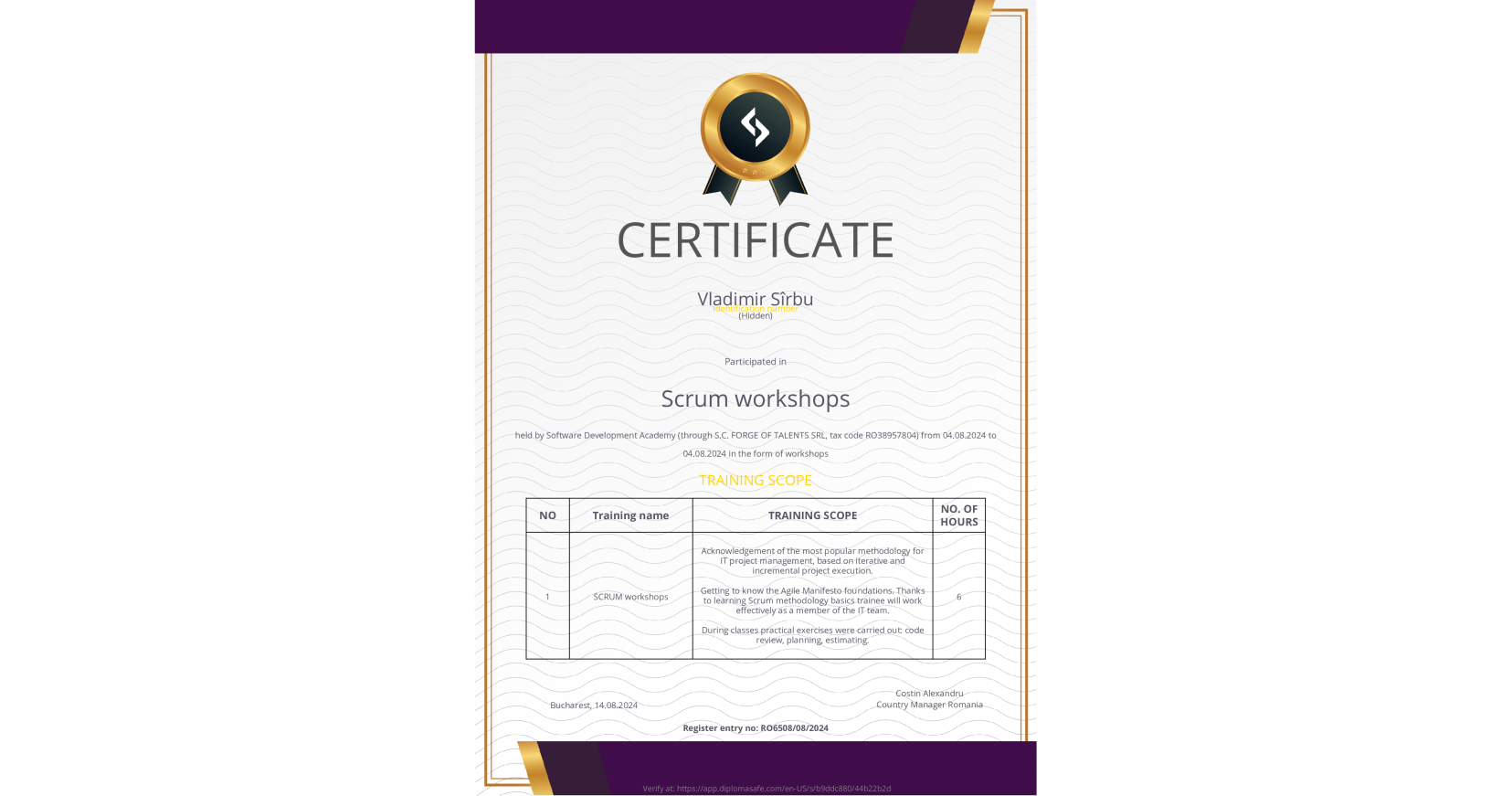 Scrum workshops - Diplomasafe
